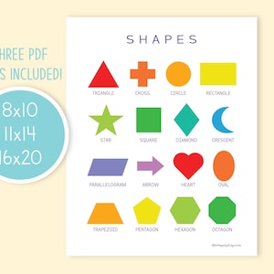 Shapes Chart Shape Poster Digital Shape Chart Printable Homeschool ...