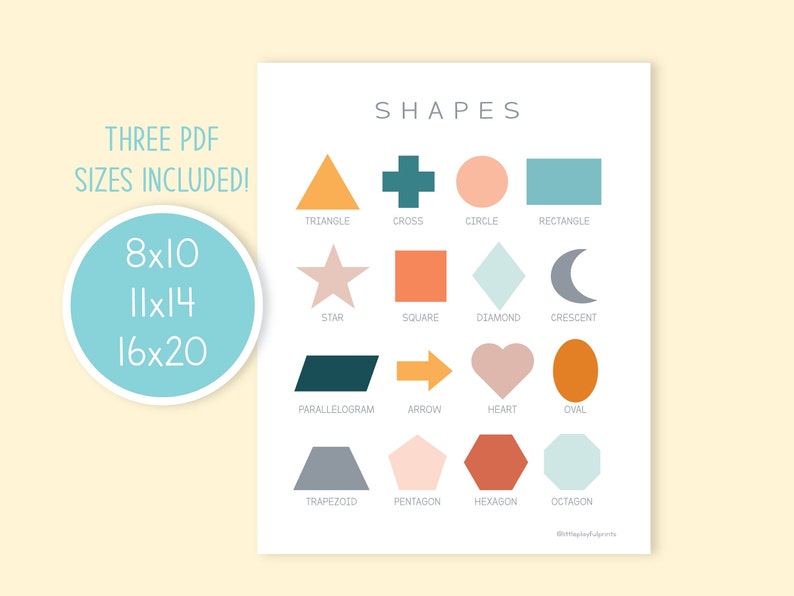 Shapes Chart | Shape Poster | Digital Shape Chart | Printable ...