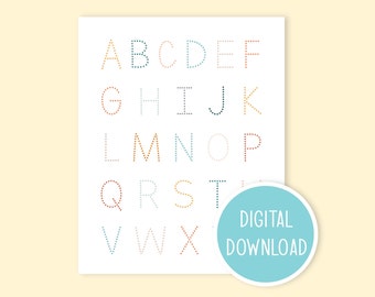 Alphabet Trace Letter Tracing Alphabet Poster Printable Homeschool ...