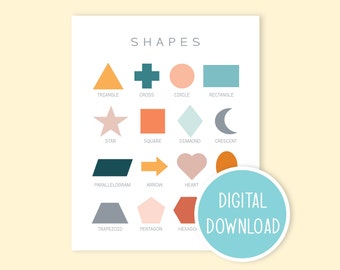 Shapes Chart Shape Poster Digital Shape Chart Printable Homeschool ...