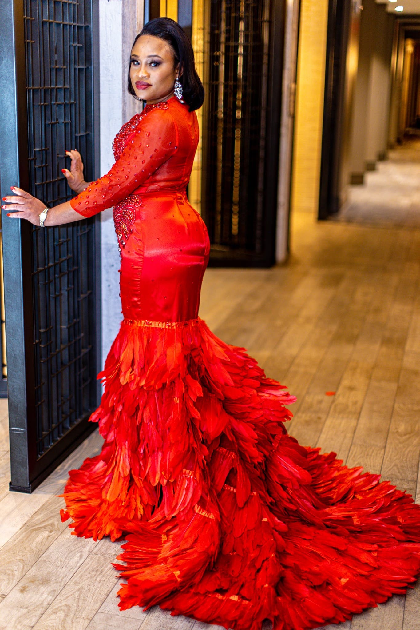 Red Prom Dress, Prom Dress, Red Mermaid Dress, Rhinestones Wedding ...