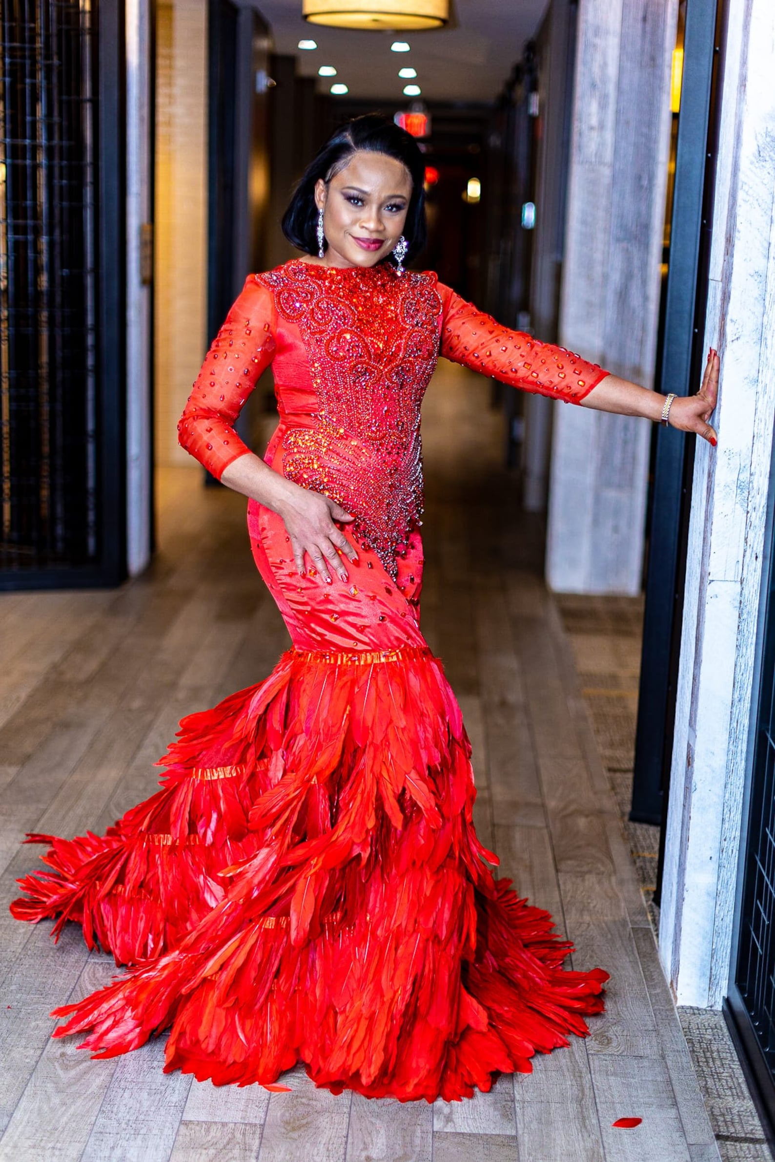 Red Prom Dress, Prom Dress, Red Mermaid Dress, Rhinestones Wedding ...