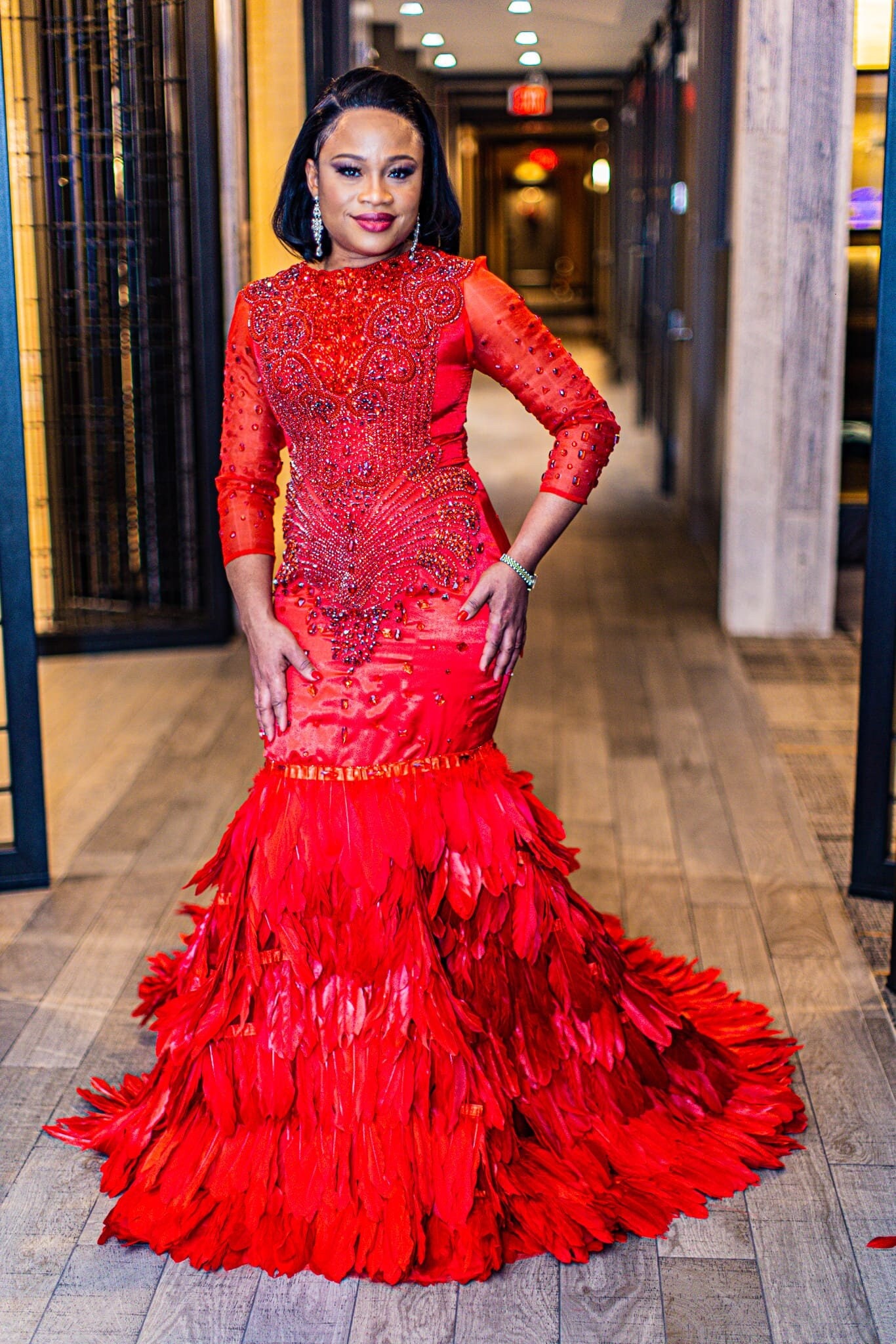 Red Prom Dress, Prom Dress, Red Mermaid Dress, Rhinestones Wedding ...