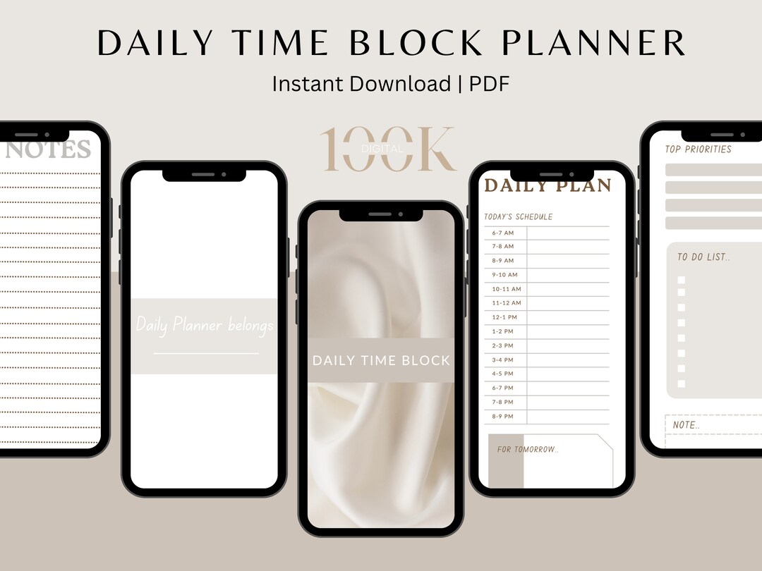 Daily Time Blocking Digital Planner | iPad Planner | Goodnotes Planner ...