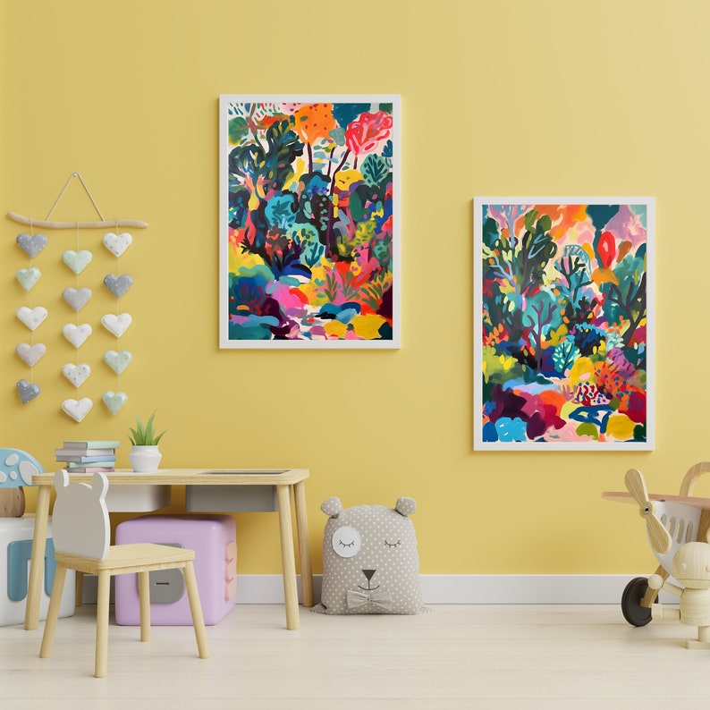 Fun & Colorful Kids Room Wall Decor /cheerful and Imaginative Wall Art ...