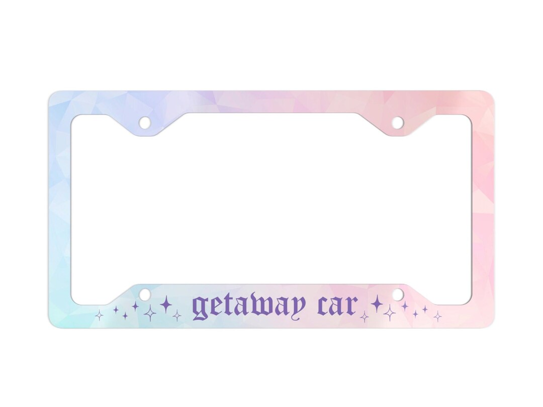 Getaway Car Pastel Colors Metal License Plate Frame Swiftie Car ...