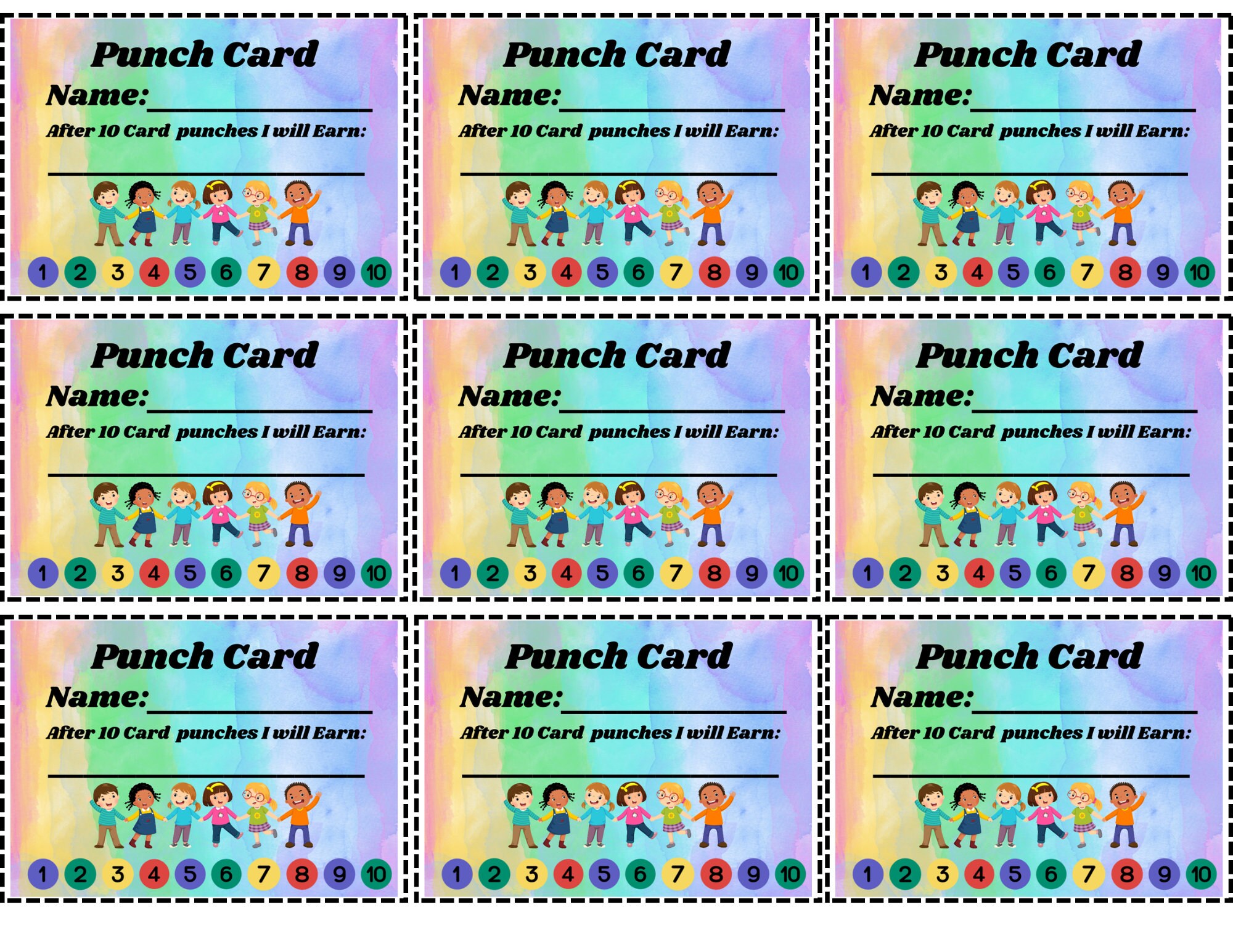 Behavior, Behavior Chart, Behavior Card, Fun and Rewarding Punch Card ...