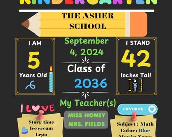 First Day of School Sign EASY DIY Canva Template Printable Editable 1st ...