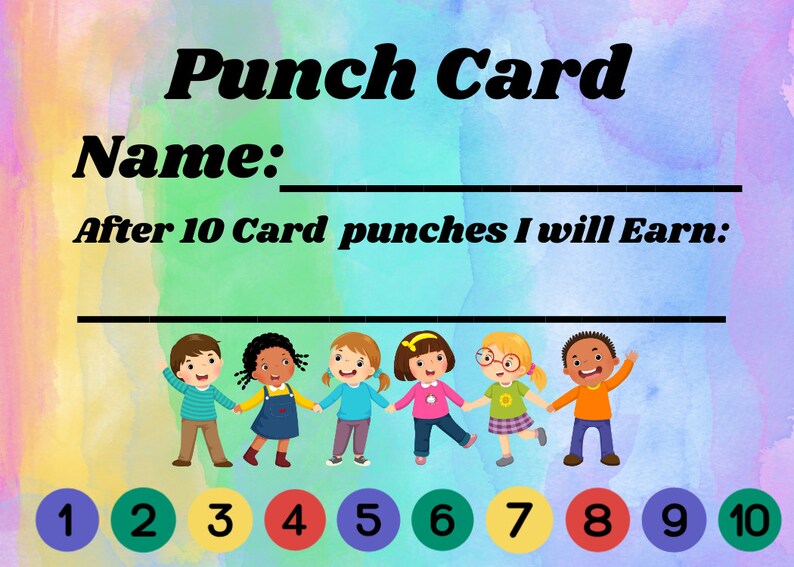Behavior, Behavior Chart, Behavior Card, Fun and Rewarding Punch Card ...