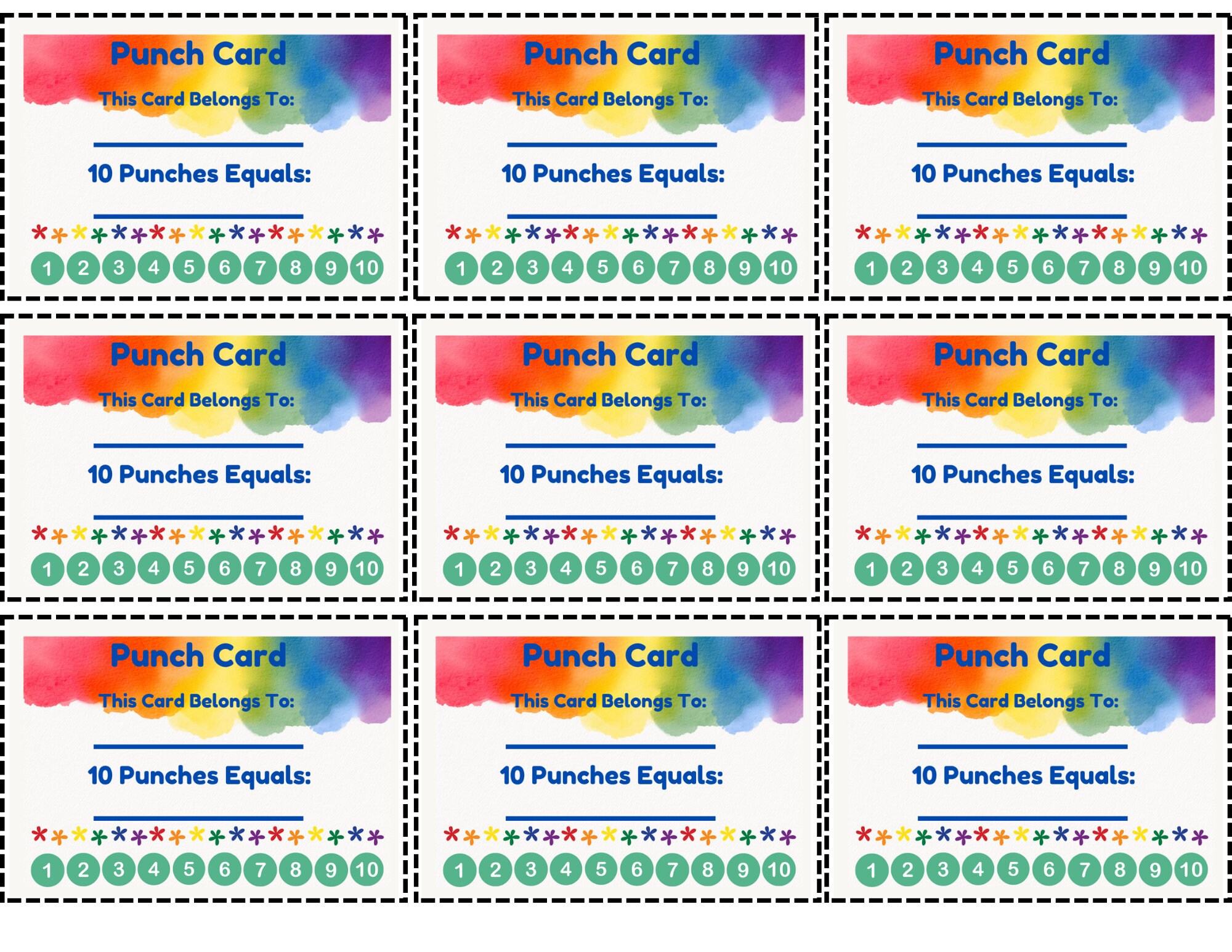 Behavior, Behavior Chart, Behavior Card, Fun and Rewarding Punch Card ...