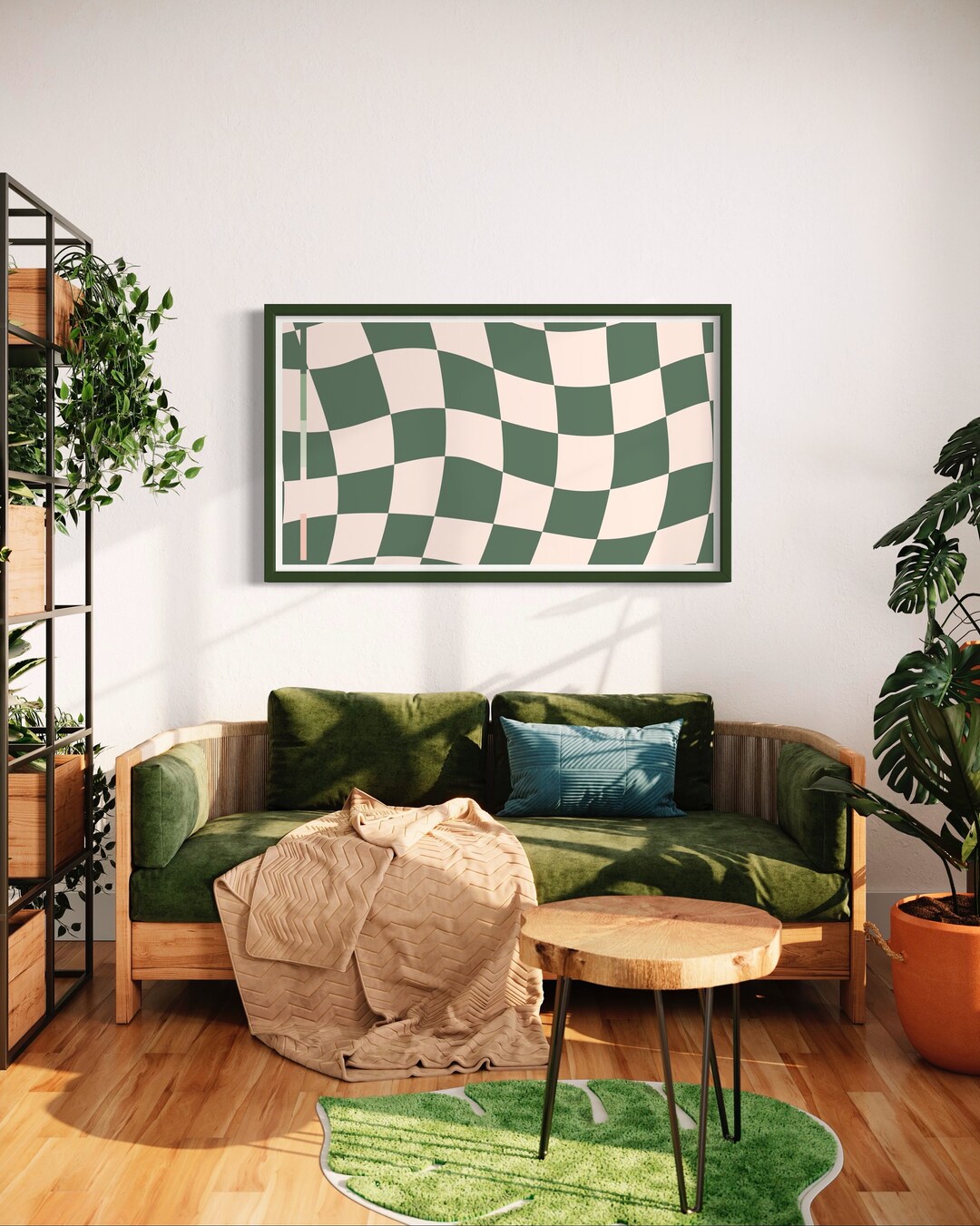 Checkered, Abstract, Versatile Wall Decor, Digital Download | Green ...