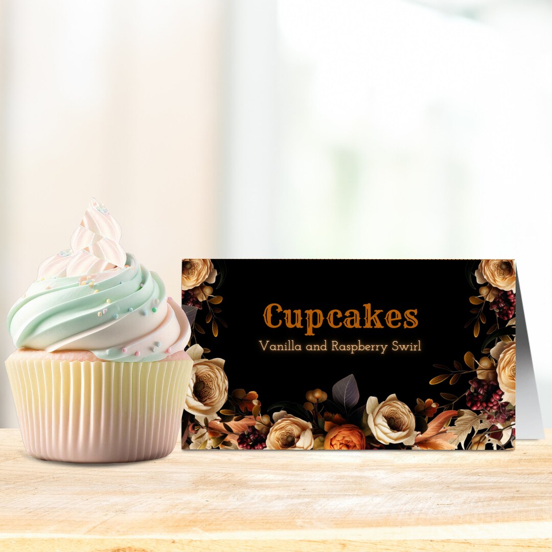 Fall Floral Food Label Template, Printable Cottage Food Label, Black ...