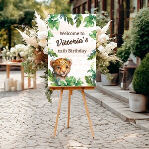 Cheetah Welcome Sign, Custom Party Sign, Printable Welcome Poster ...