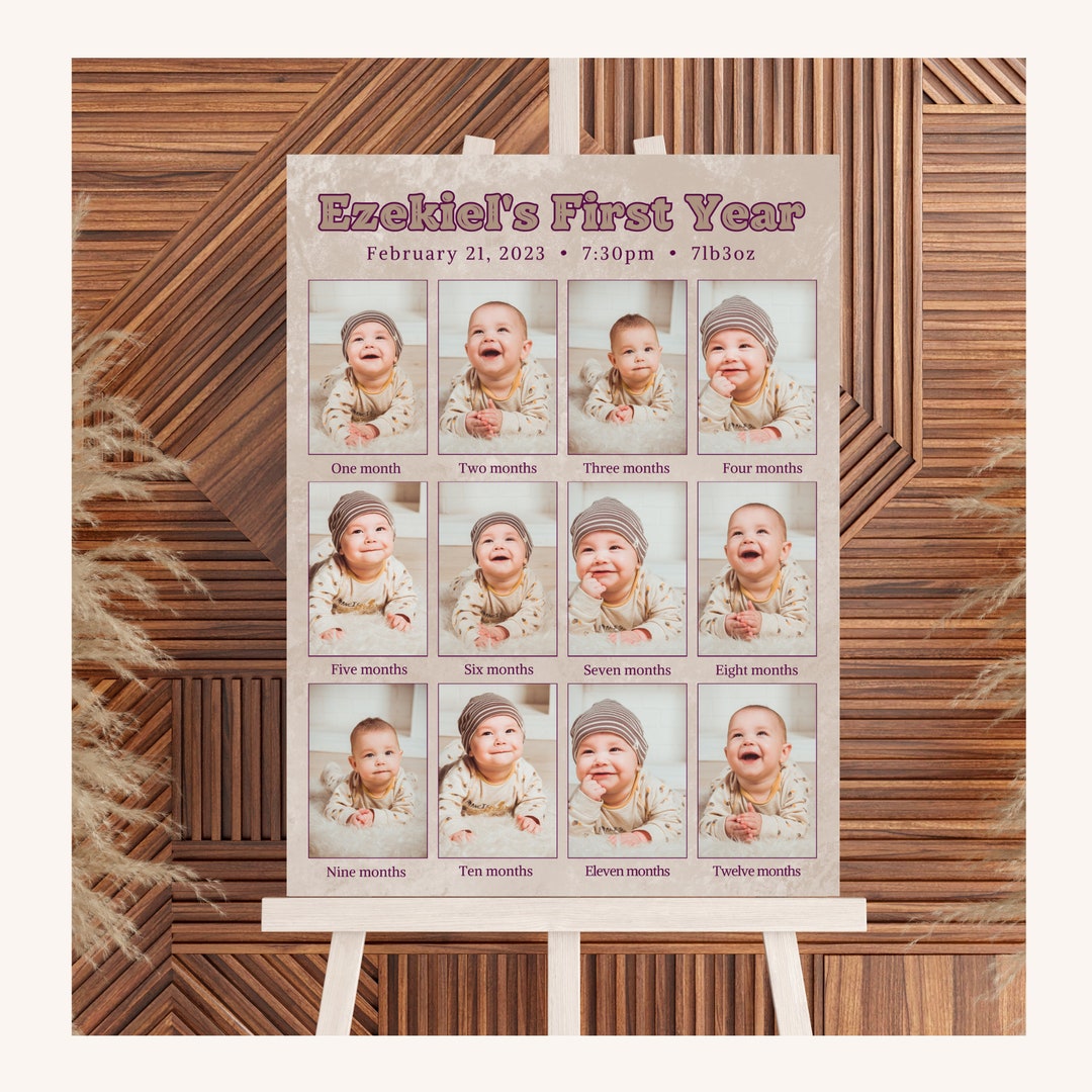 My First Year Milestone Board, 1st Year Picture Board, First Birthday ...