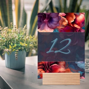 Moody Floral Table Numbers, Printable Table Decor, Wedding Table Number ...