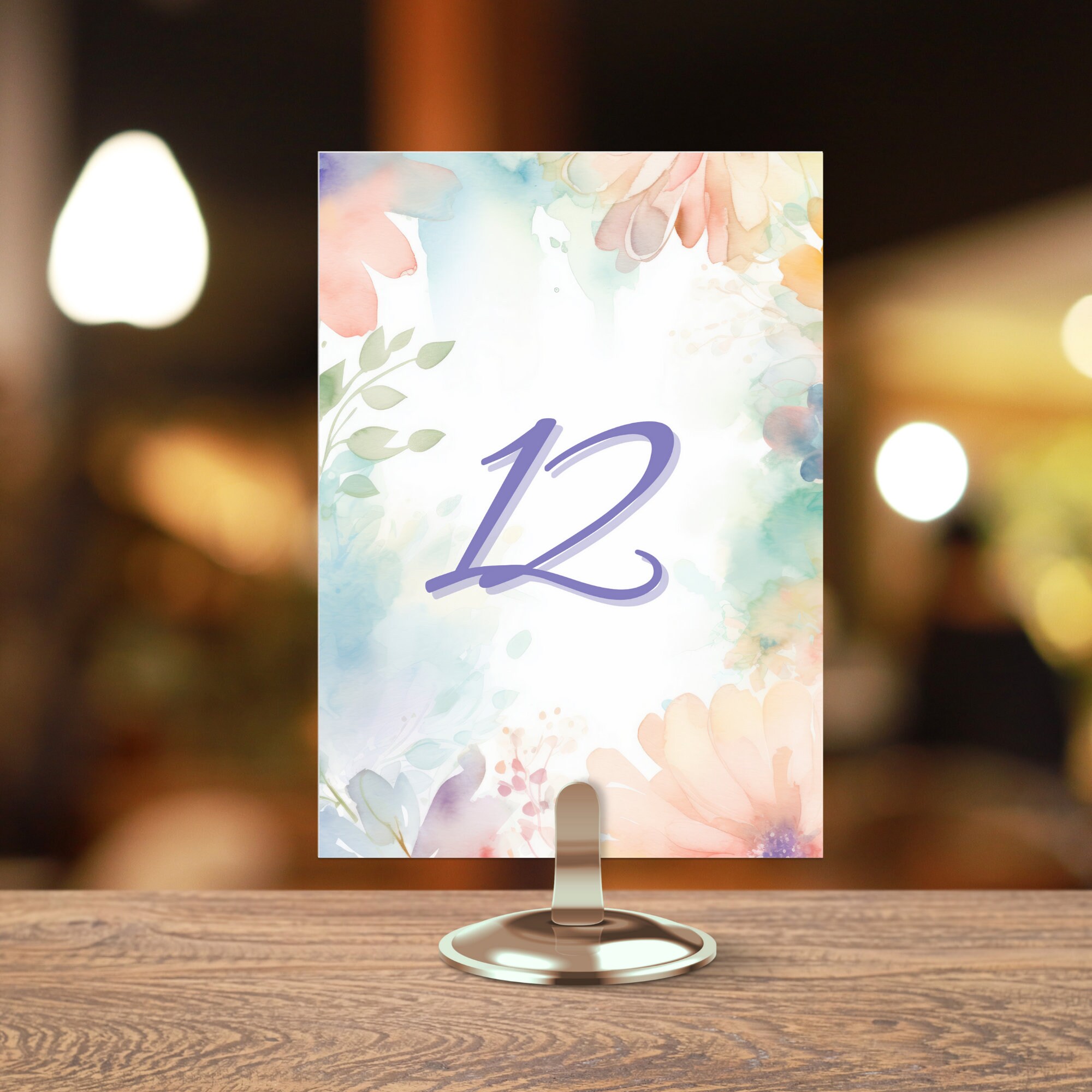 Printable Table Numbers, Floral, Pastel, Boho, Table Decor, Wedding ...