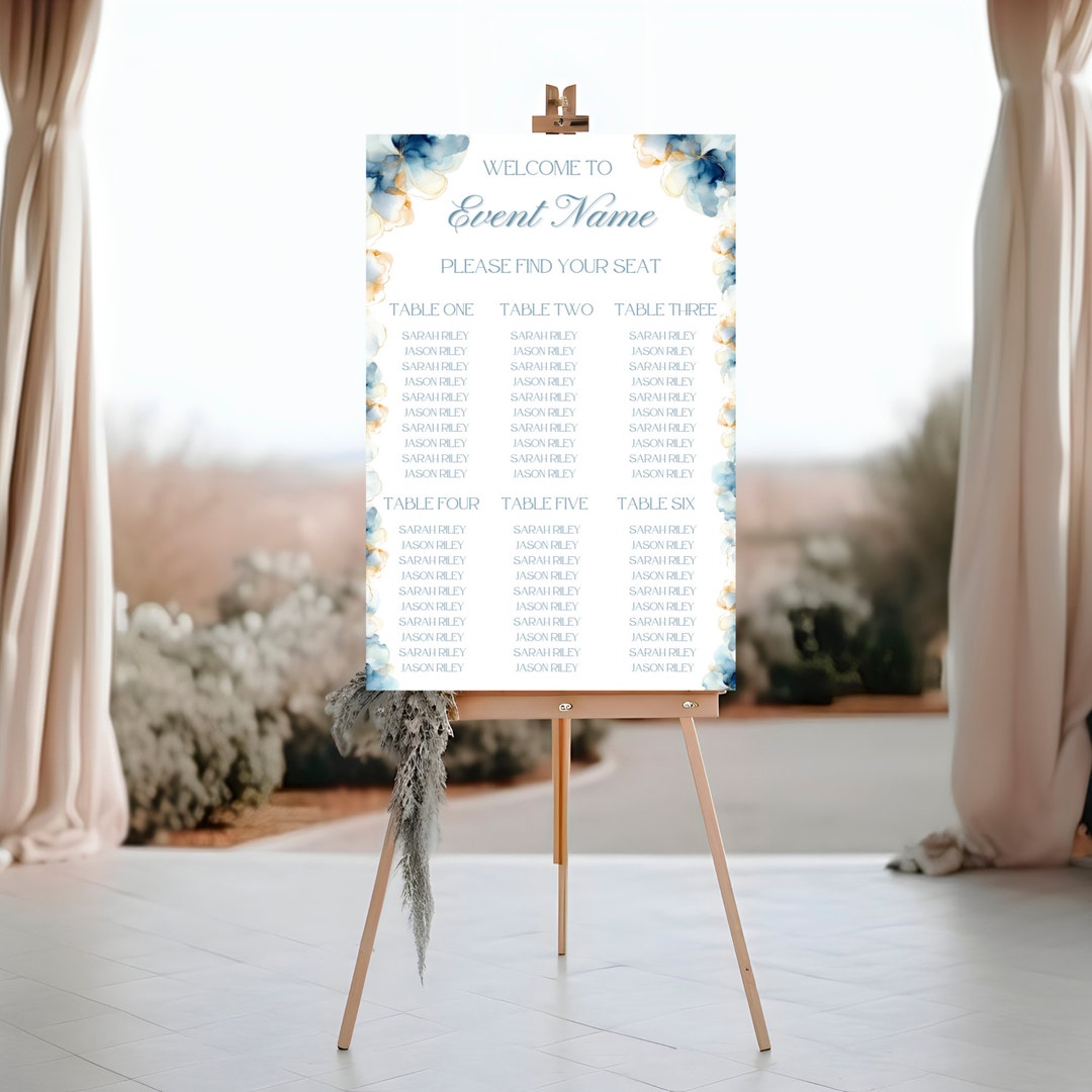 Printable Seating Chart, Wedding Seat Plan, Find Your Seat Sign, Custom ...
