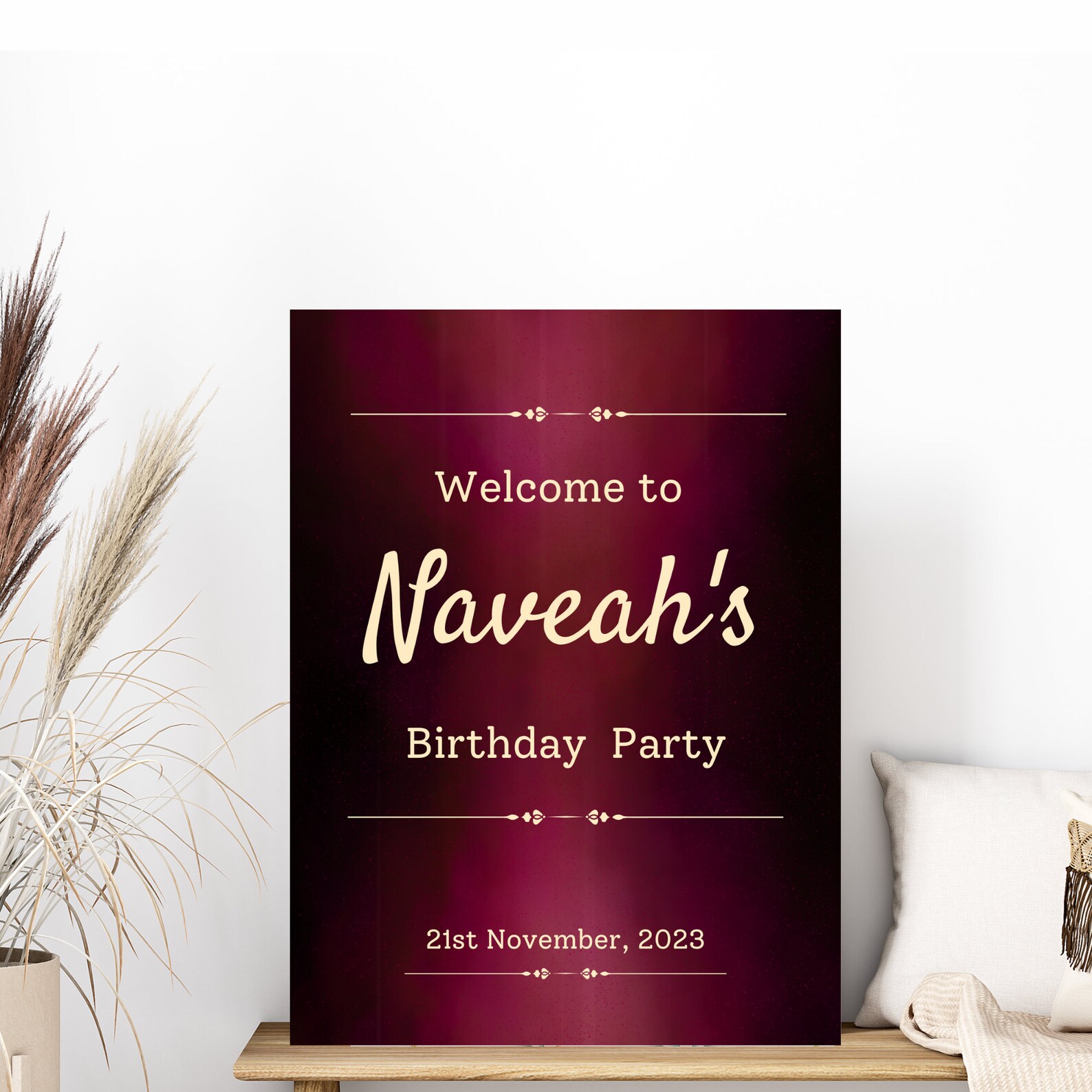 Birthday Welcome Sign, Printable Party Sign, Custom Portrait Welcome ...