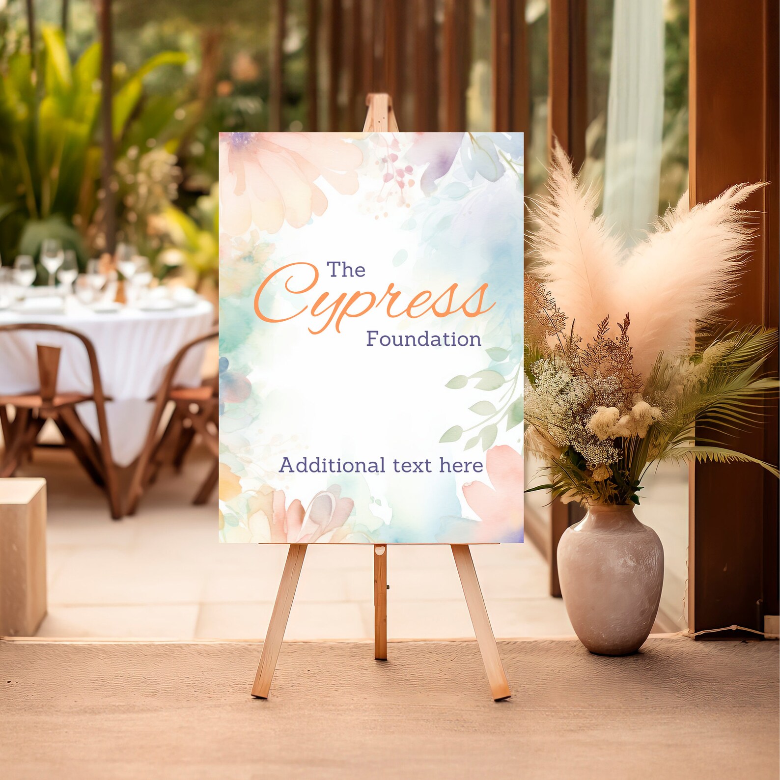 Charity Fundraiser Sign, Floral, Pastel, Gala Dinner Sign, Custom Party ...