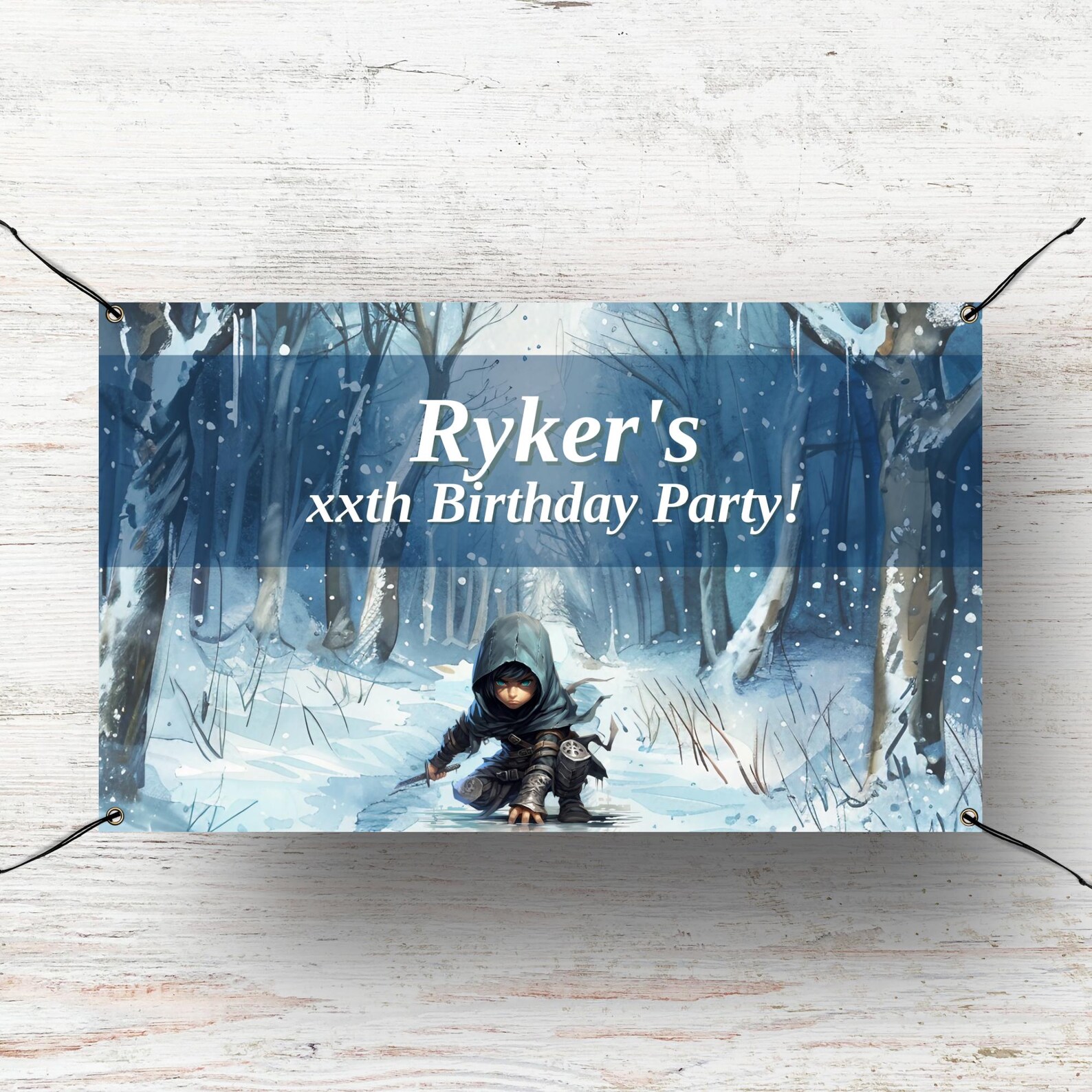 Ninja Birthday Banner Template, Ninja Backdrop Banner, Ninja Wall ...