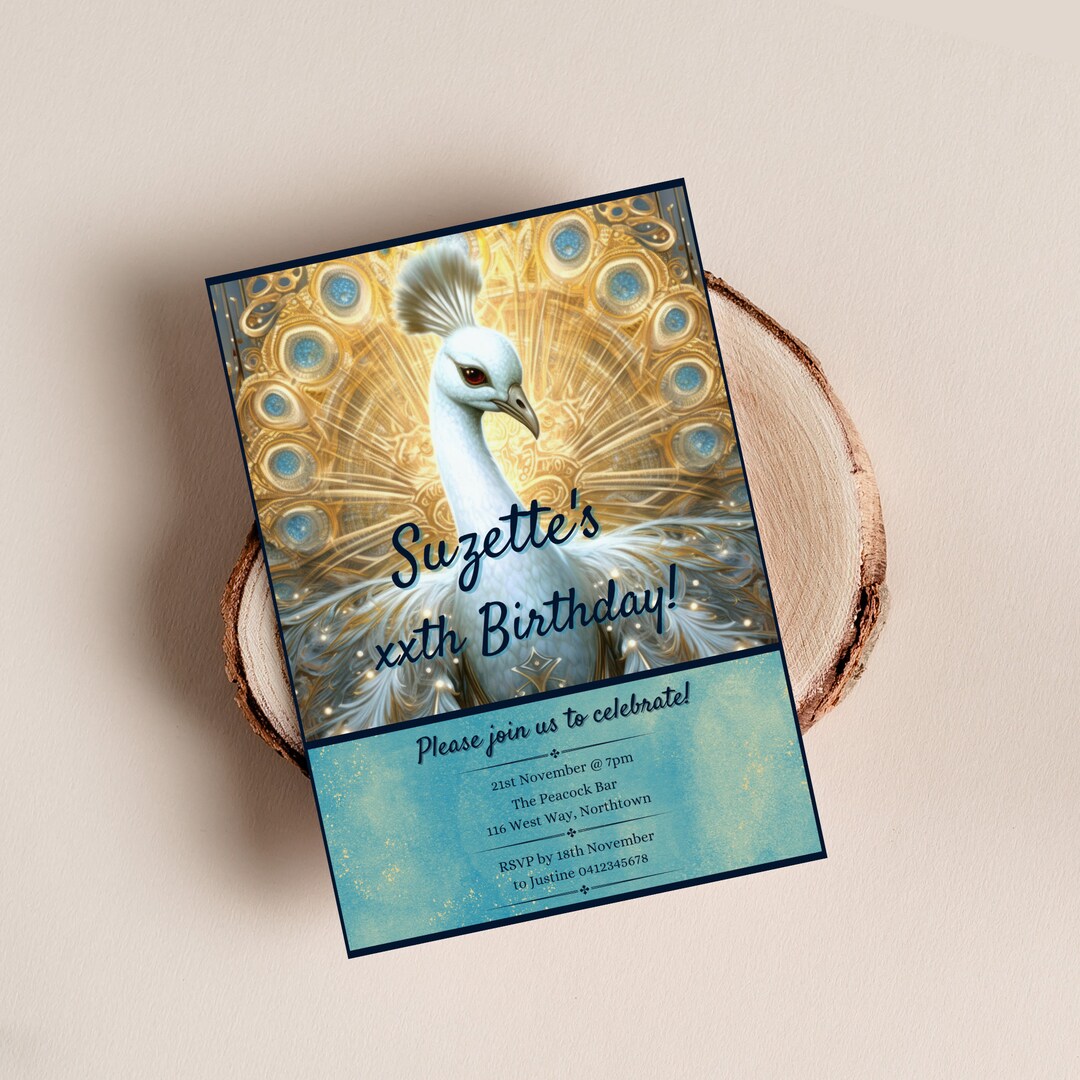 Peacock Birthday Invitation, Peacock Wedding Invitation, Peacock Party ...