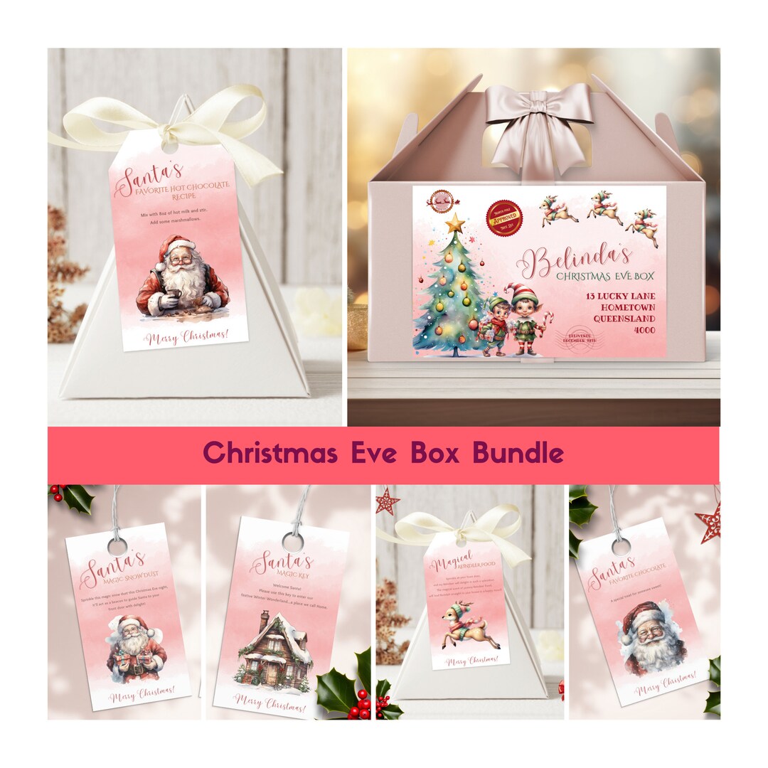 Christmas Eve Box DOWNLOAD Bundle, Printable Christmas Eve Box Label ...