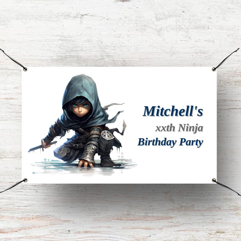 Ninja Birthday Banner - Etsy