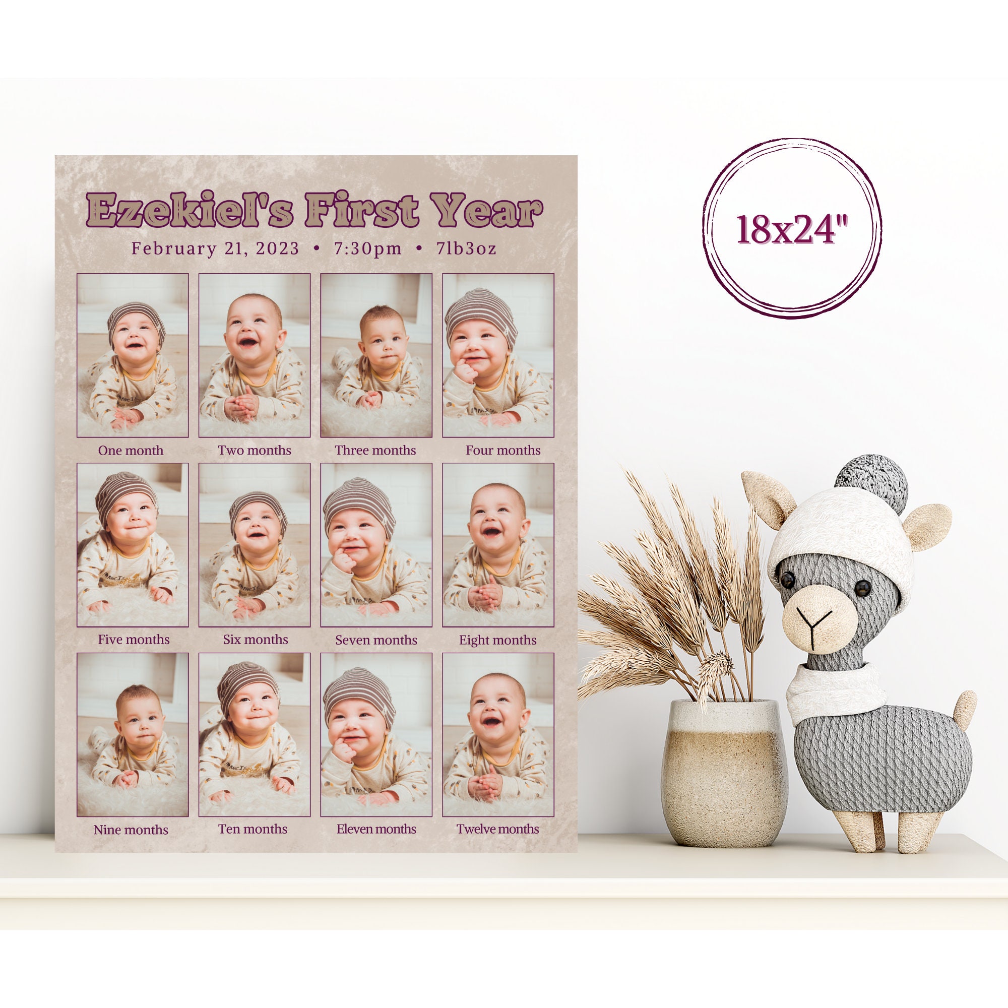 My First Year Milestone Board, 1st Year Picture Board, First Birthday ...