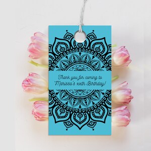 Blue Thank You Gift Tag, Birthday Thank You Tag, Thank You Favor Tag ...
