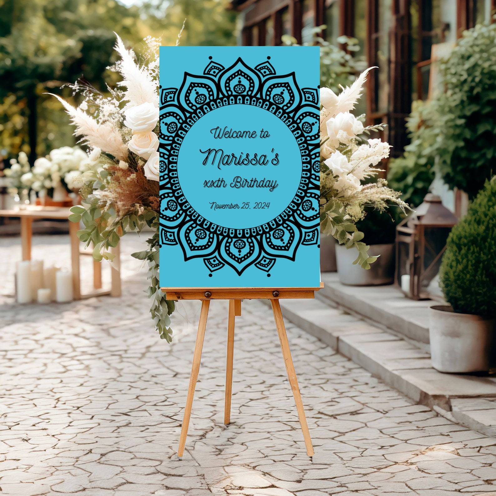 Birthday Welcome Sign, Blue Welcome Sign Template, Printable Sign ...