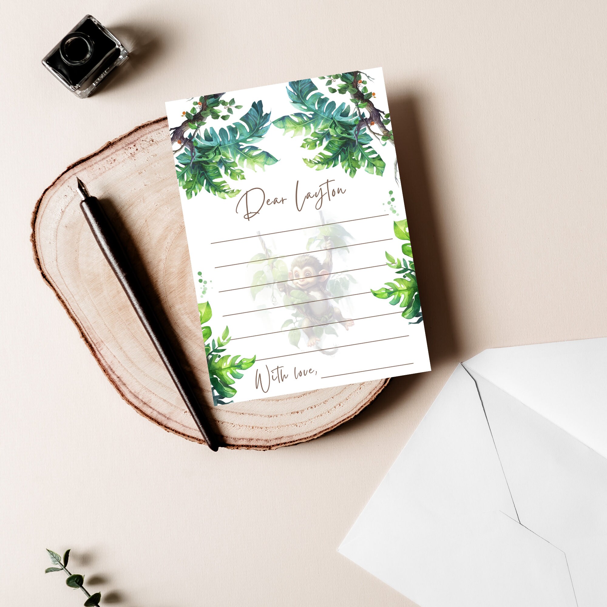 Jungle Monkey Time Capsule Sign & Matching Note Set INSTANT - Etsy