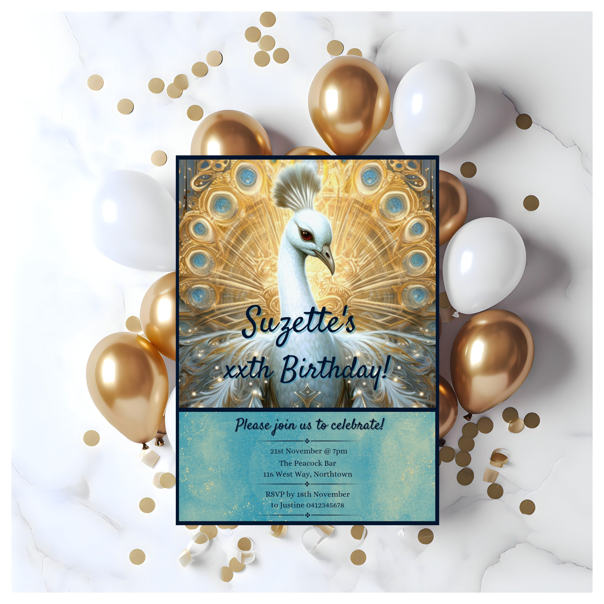 Peacock Birthday Invitation, Peacock Wedding Invitation, Peacock Party ...