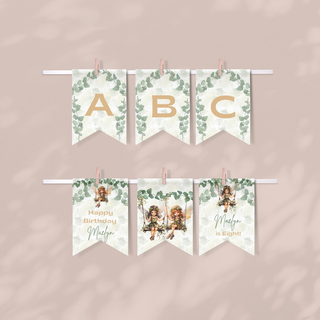 Birthday Banner Bunting, Printable Bunting, Happy Birthday Sign, Flag ...