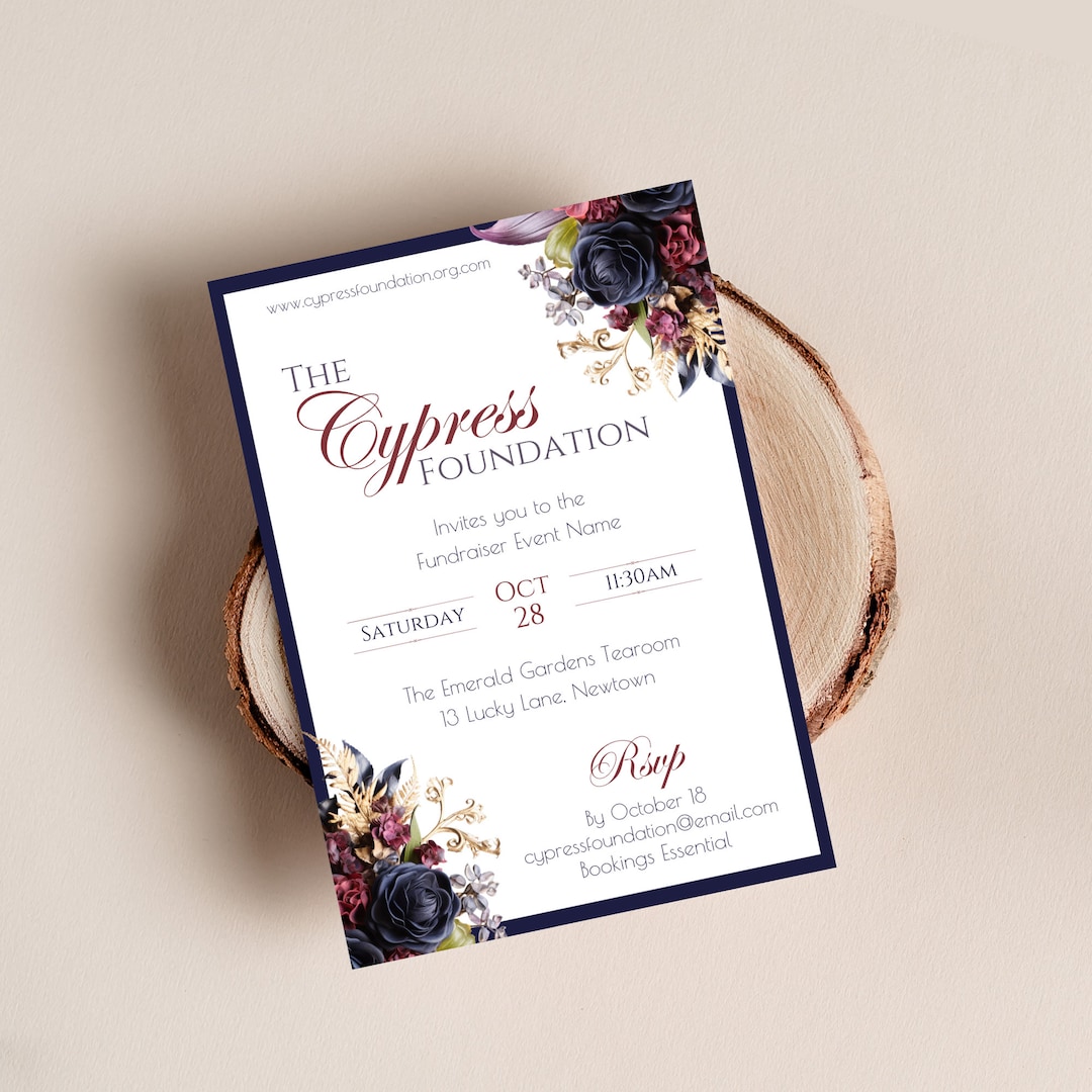 Charity Event Invitation, Moody Floral Gothic Botanicals, Corporate ...