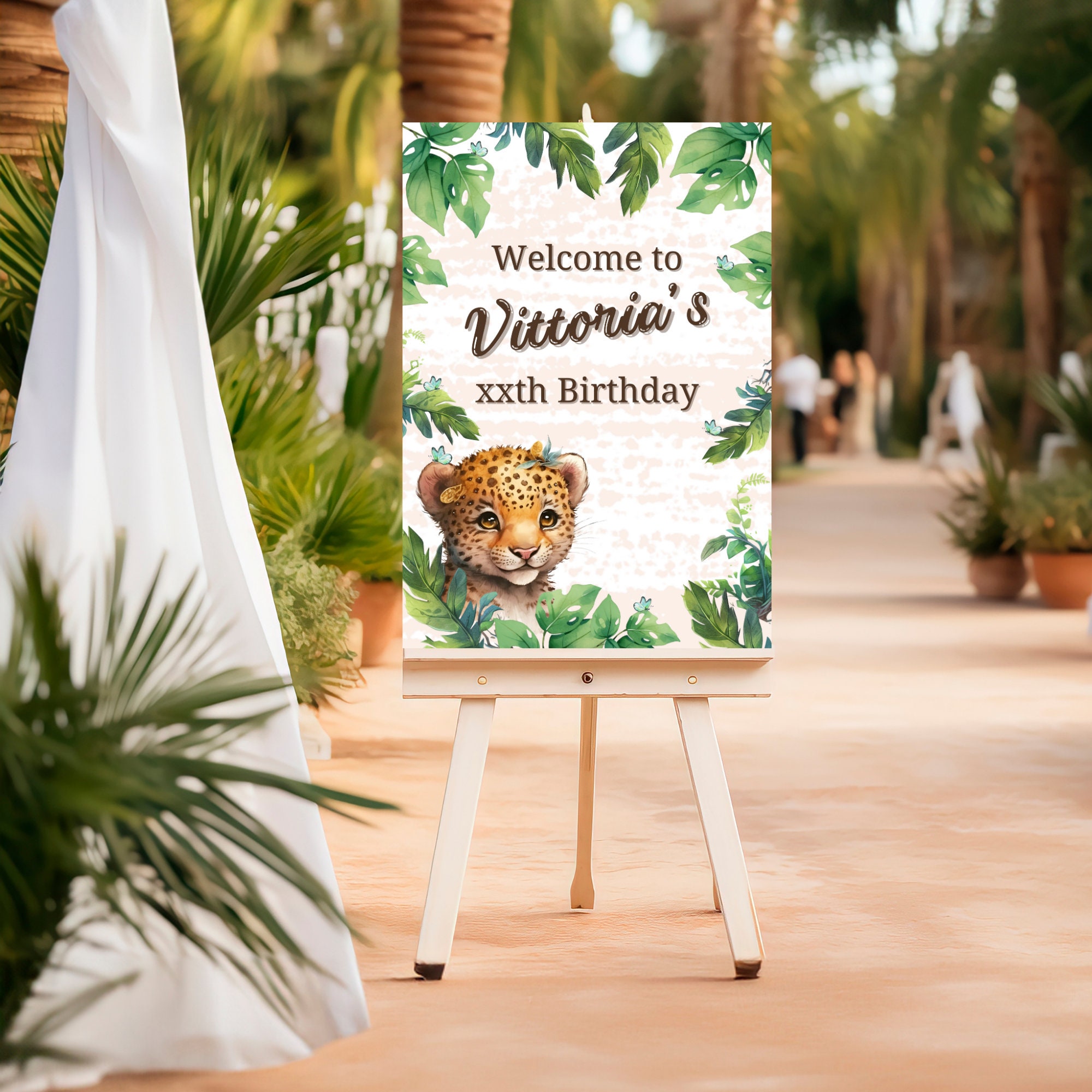 Cheetah Welcome Sign, Custom Party Sign, Printable Welcome Poster ...