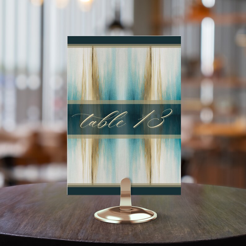 Table Number Sign, Wedding Table Decor, Emerald & Gold Party Decor ...