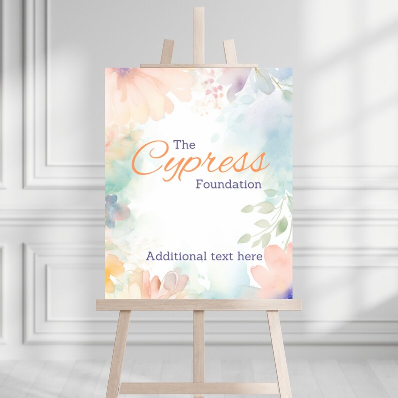 Charity Fundraiser Sign, Floral, Pastel, Gala Dinner Sign, Custom Party ...