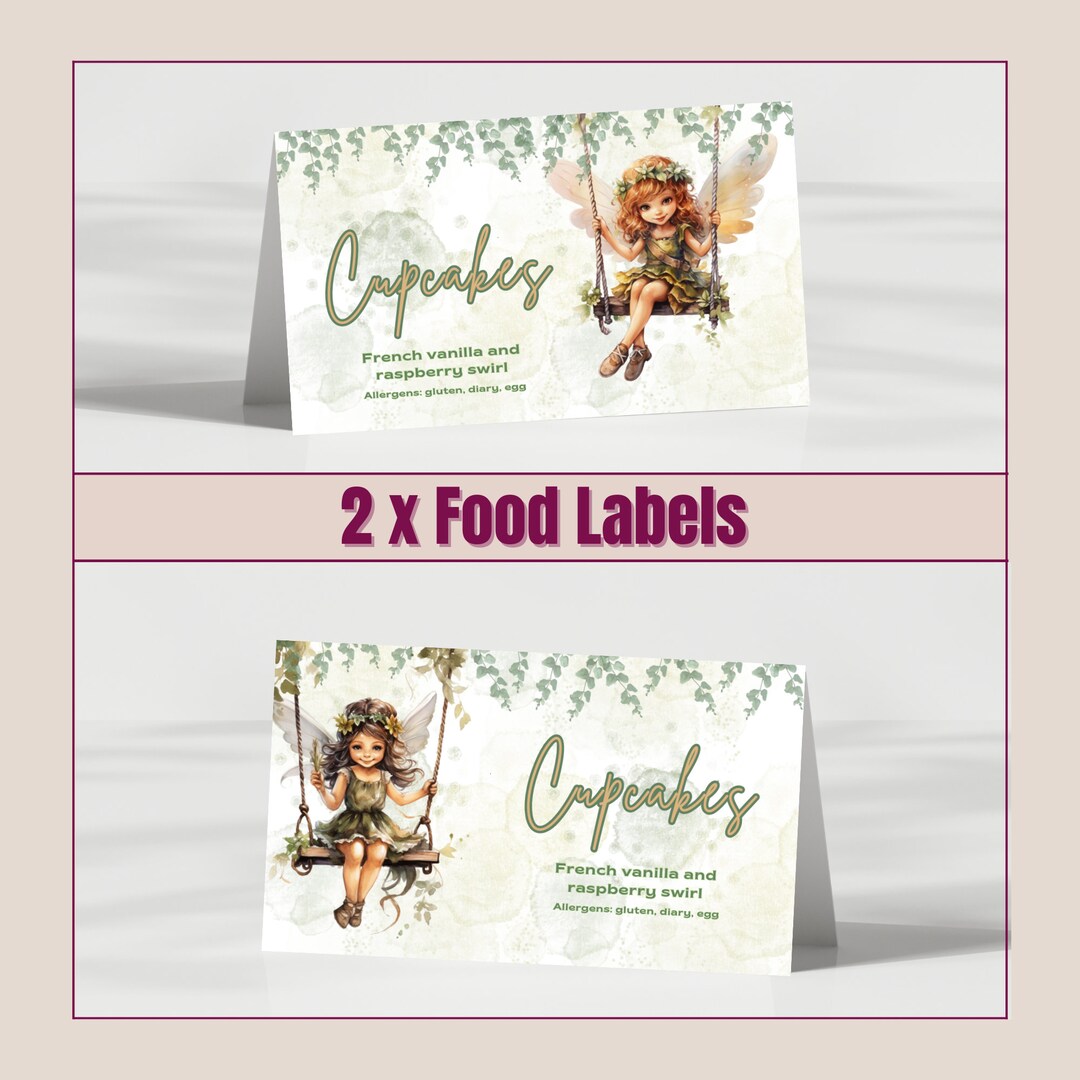 Fairy Food Label, Food Tent Card, Buffet Card, Printable Food Label ...