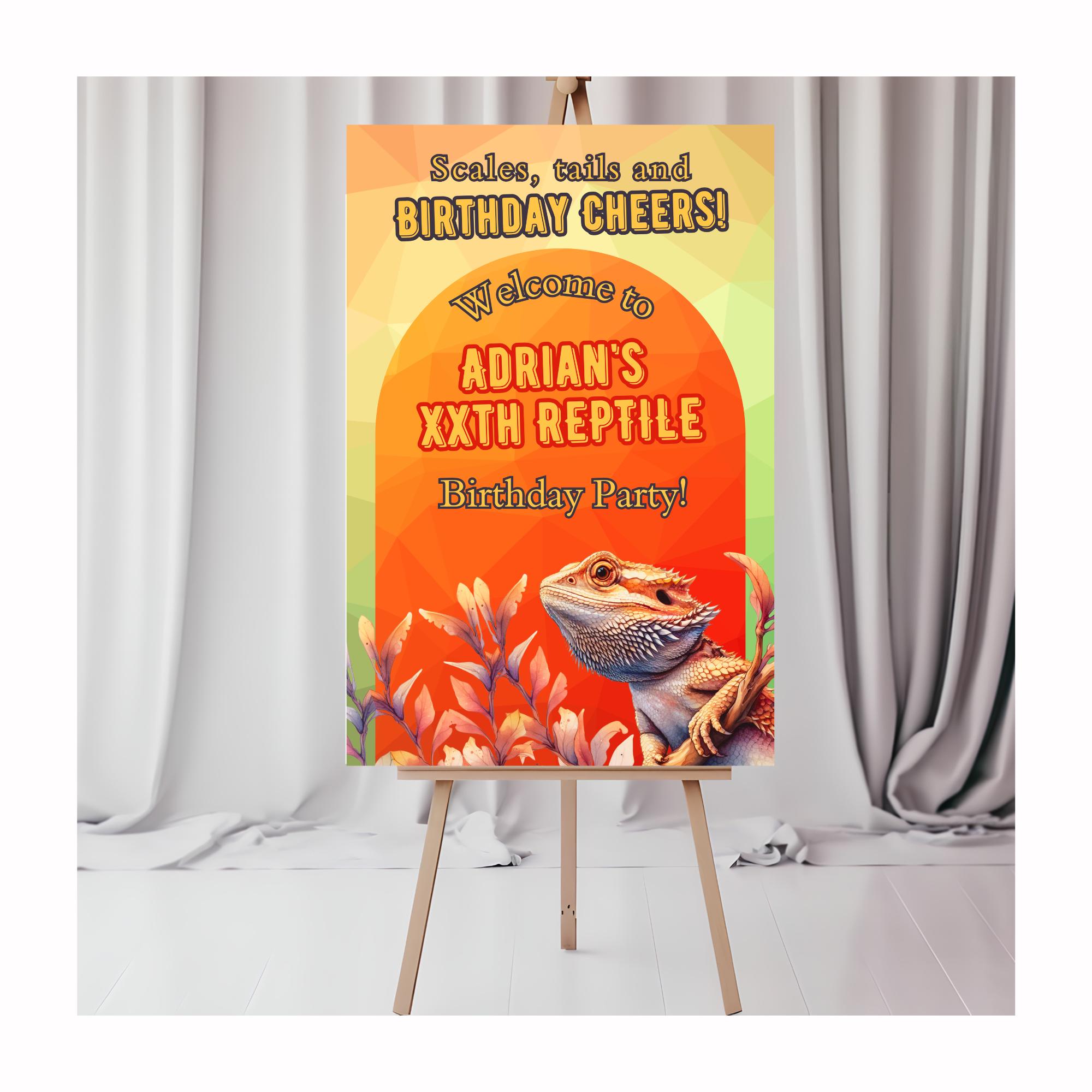 Bearded Dragon Welcome Sign Template, Bearded Dragon Birthday Welcome ...