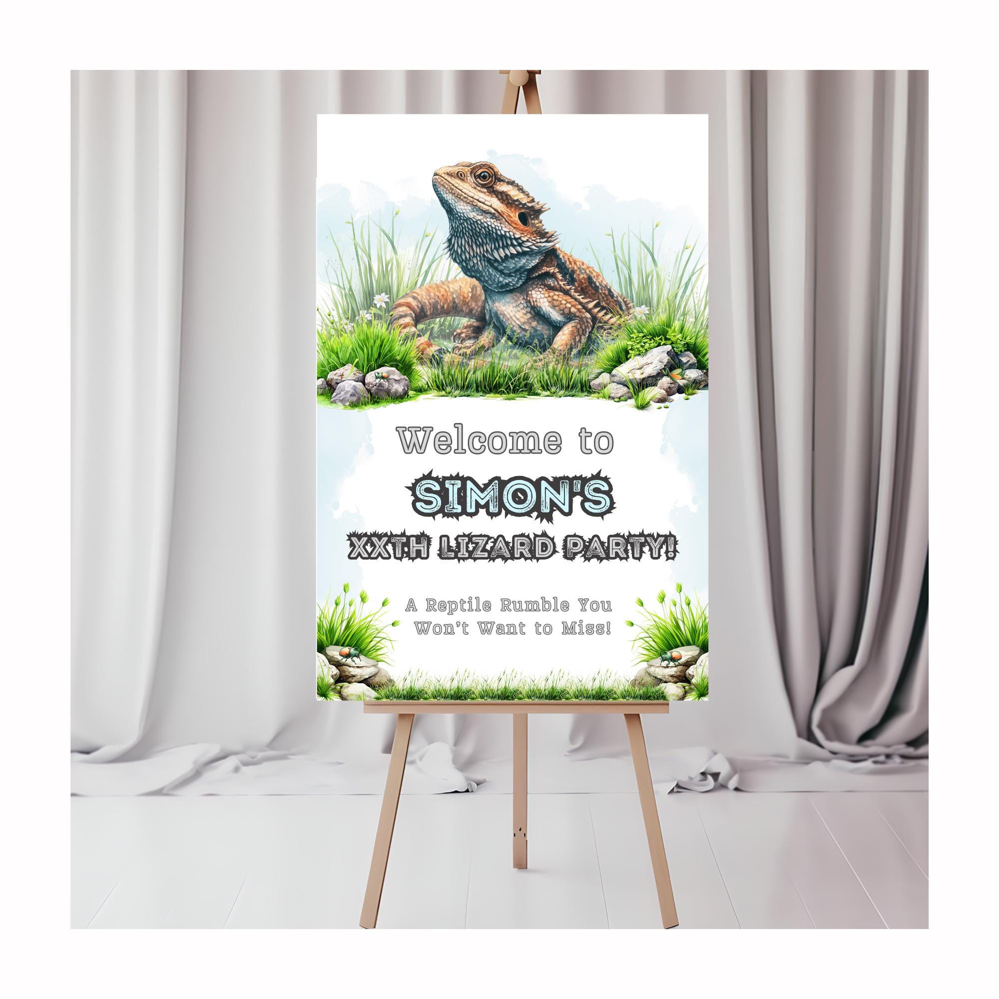 Bearded Dragon Welcome Sign Template, Bearded Dragon Birthday Welcome ...