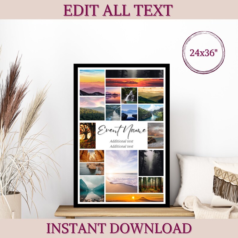 24X36 Photo Collage Template, Poster Size Photo Collage, Storyboard ...