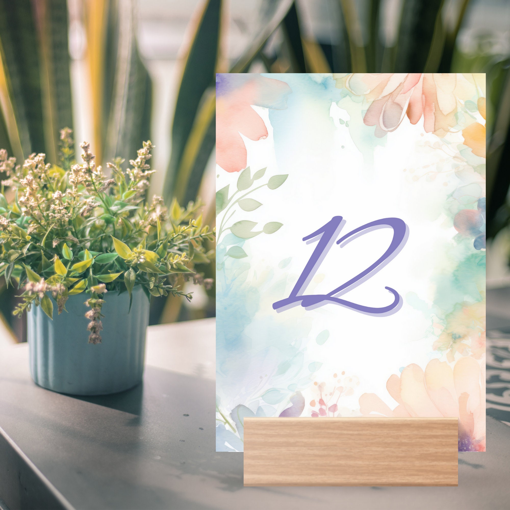 Printable Table Numbers, Floral, Pastel, Boho, Table Decor, Wedding ...