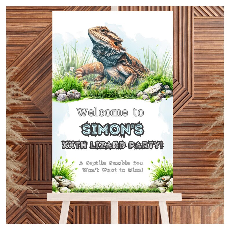 Bearded Dragon Welcome Sign Template, Bearded Dragon Birthday Welcome ...