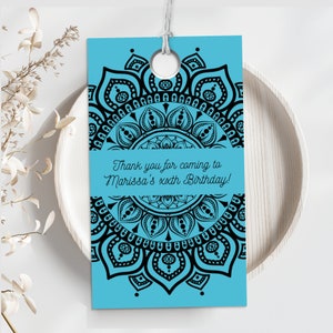 Blue Thank You Gift Tag, Birthday Thank You Tag, Thank You Favor Tag ...