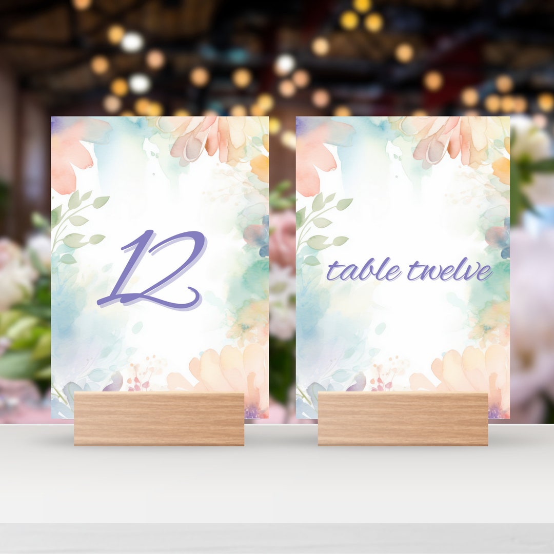 Printable Table Numbers, Floral, Pastel, Boho, Table Decor, Wedding ...