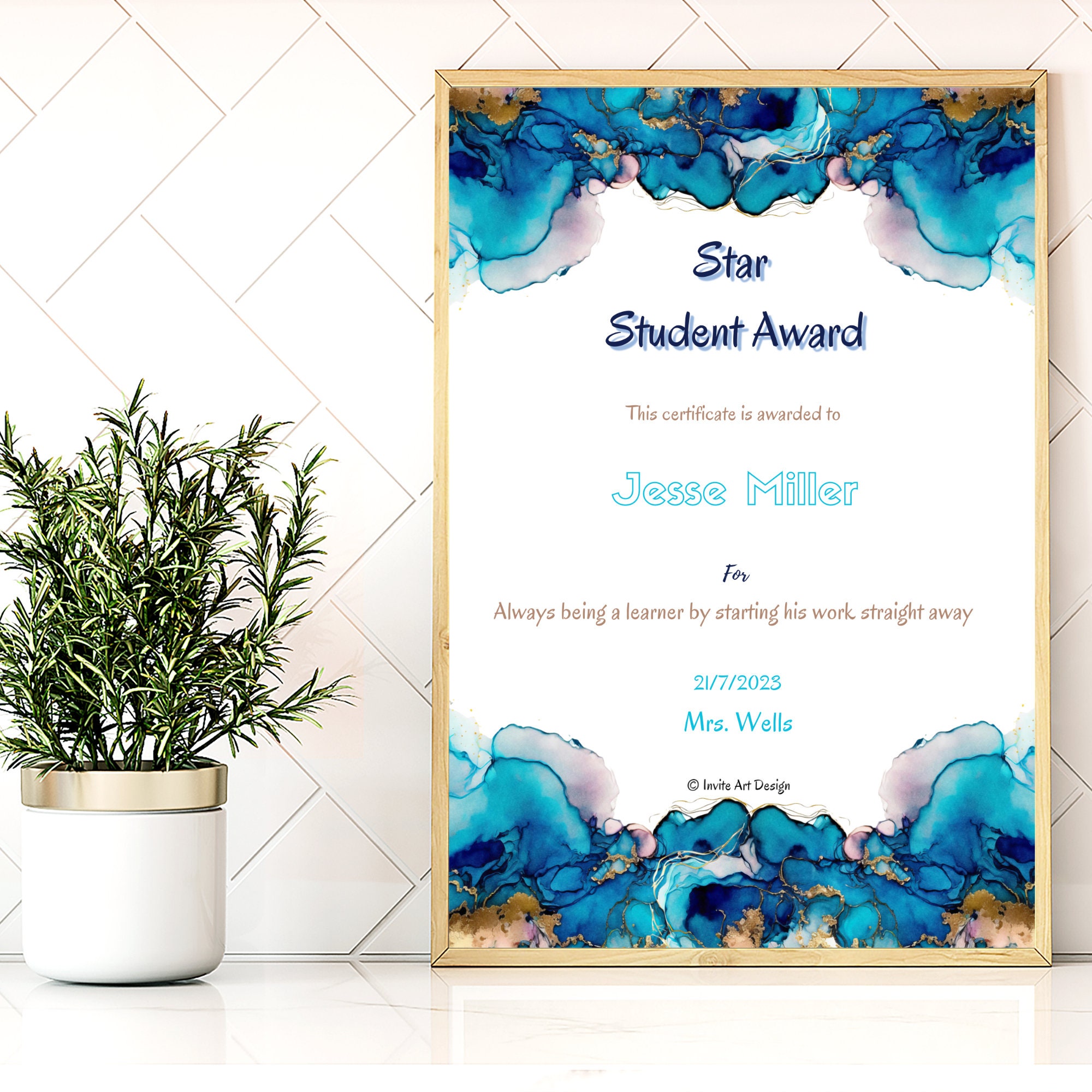 Student Award Certificate, Classroom Award Printable, Certificate ...