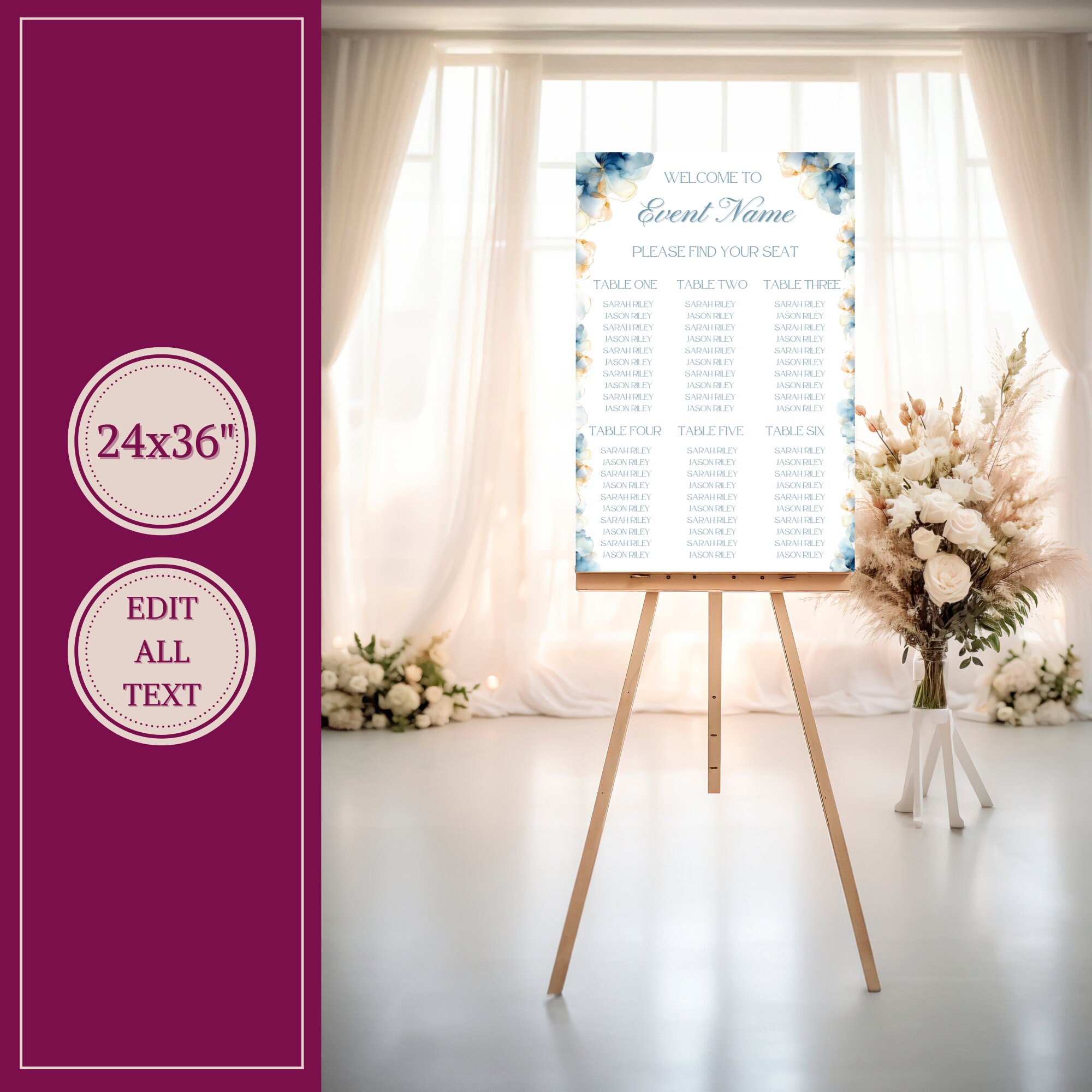 Printable Seating Chart, Wedding Seat Plan, Find Your Seat Sign, Custom ...