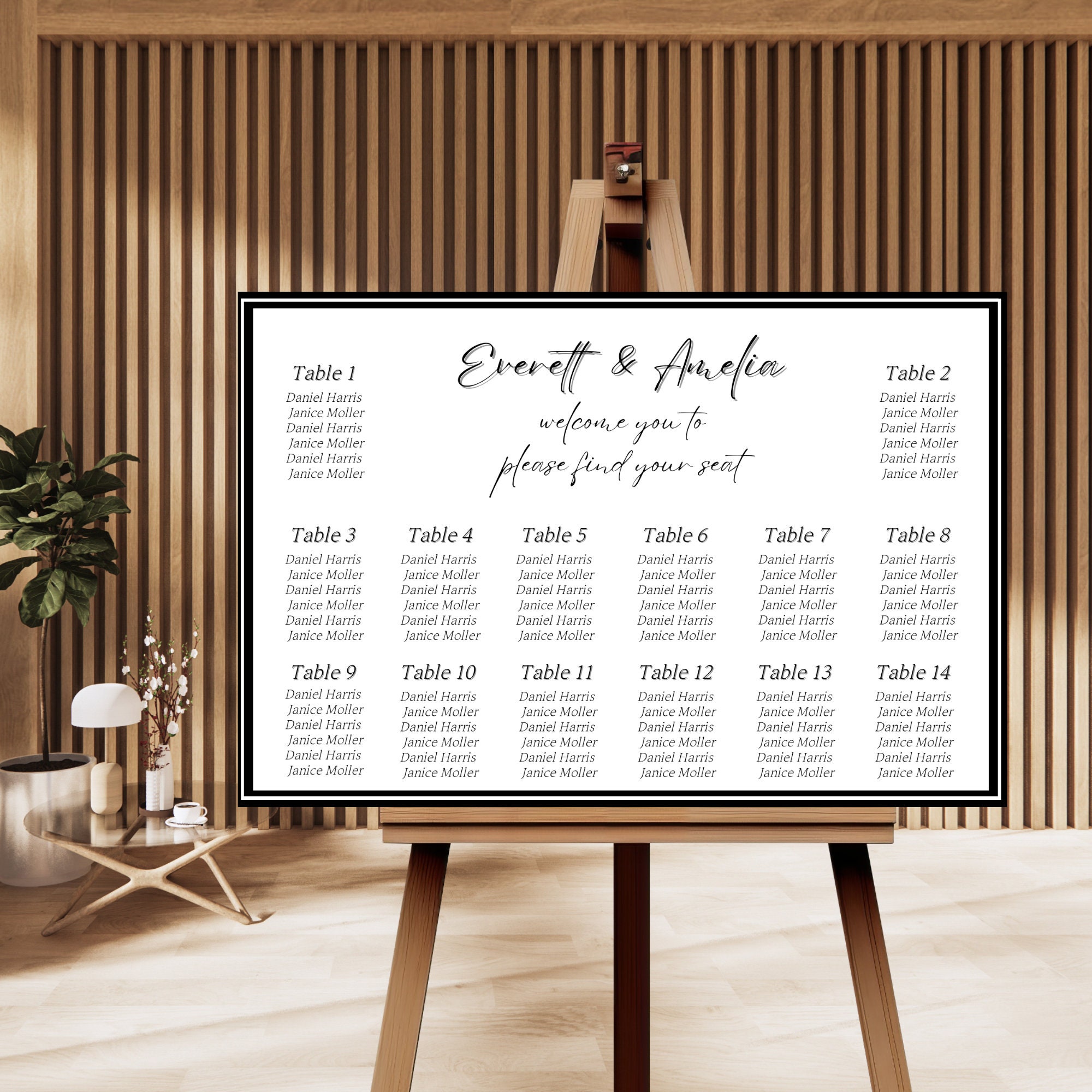 Printable Seating Chart, Wedding Seat Plan, Find Your Seat Sign, Custom ...