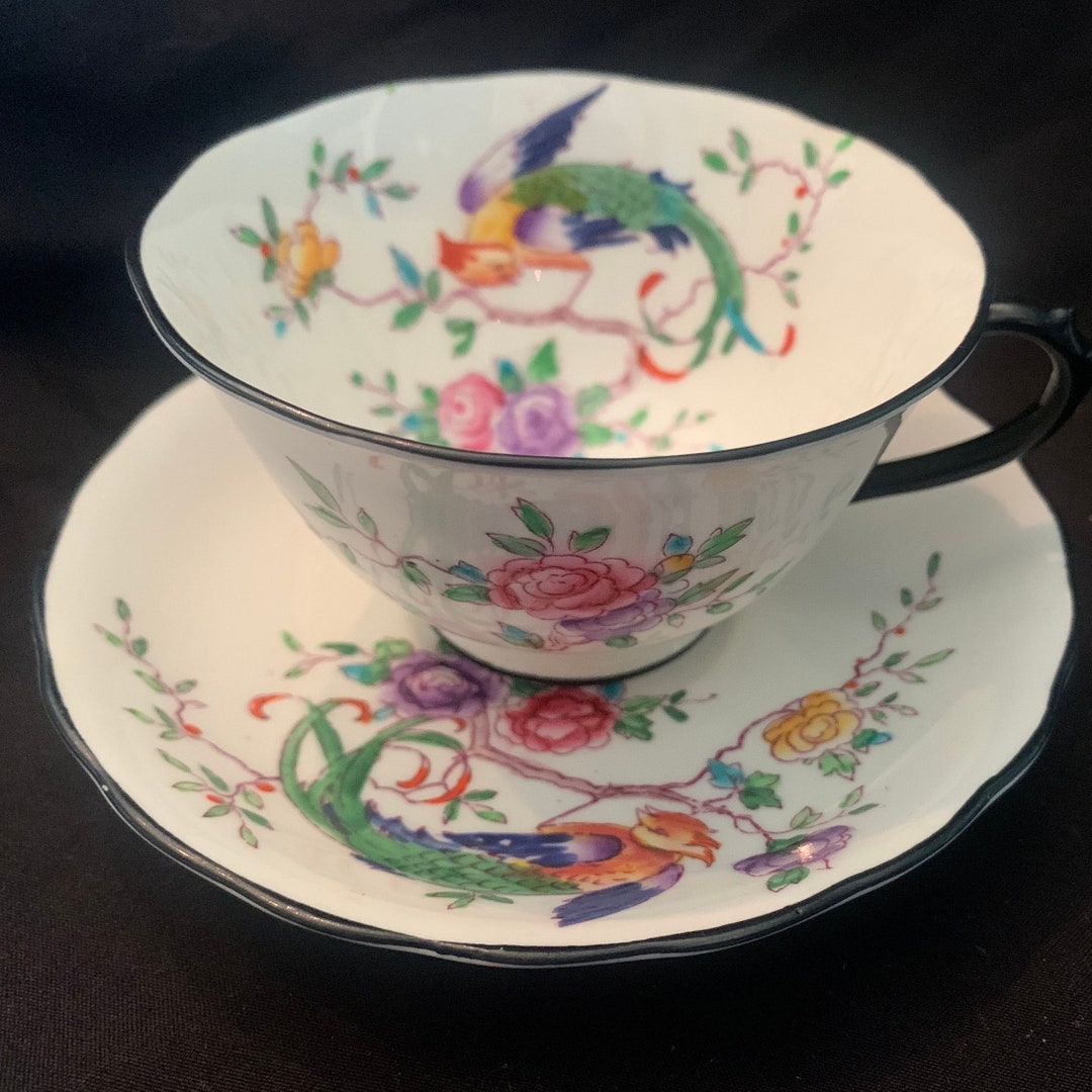 60: Antique 1920’s Royal Chelson Fine Bone China Teacup and Saucer Made ...