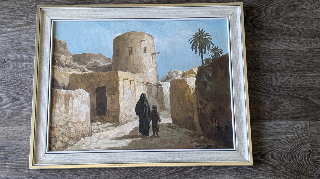 Middle Eastern Street Scene - Framed Acrylic Painting - Etsy